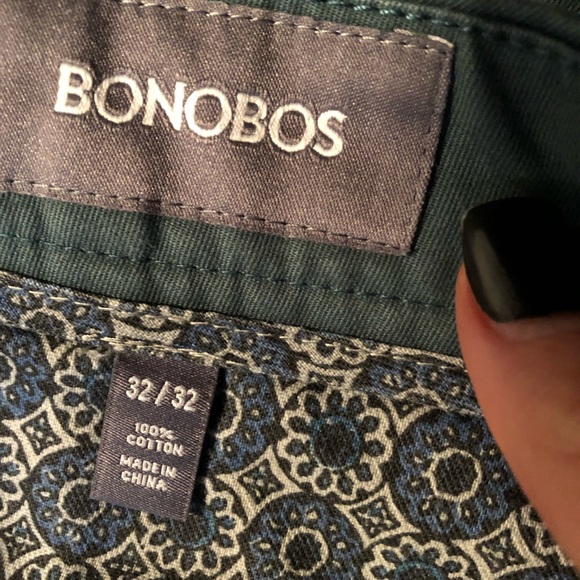 Bonobos | Pants | Mens Bonobos Green Pant With Design 3232 Slim | Poshmark